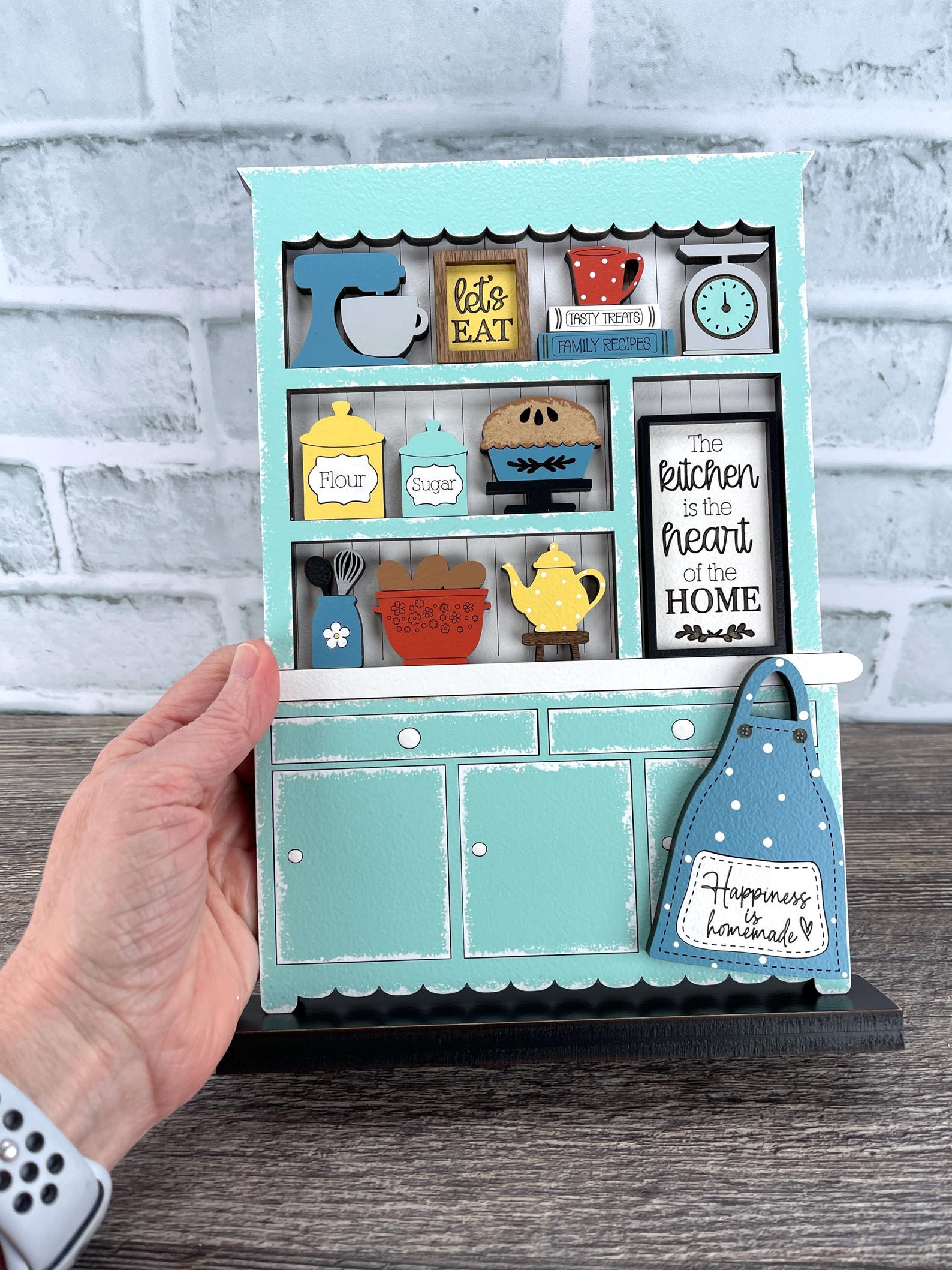 Mini Kitchen Hutch, Kitchen Shelf Sitters, Kitchen Tiered Tray, Kitchen ...