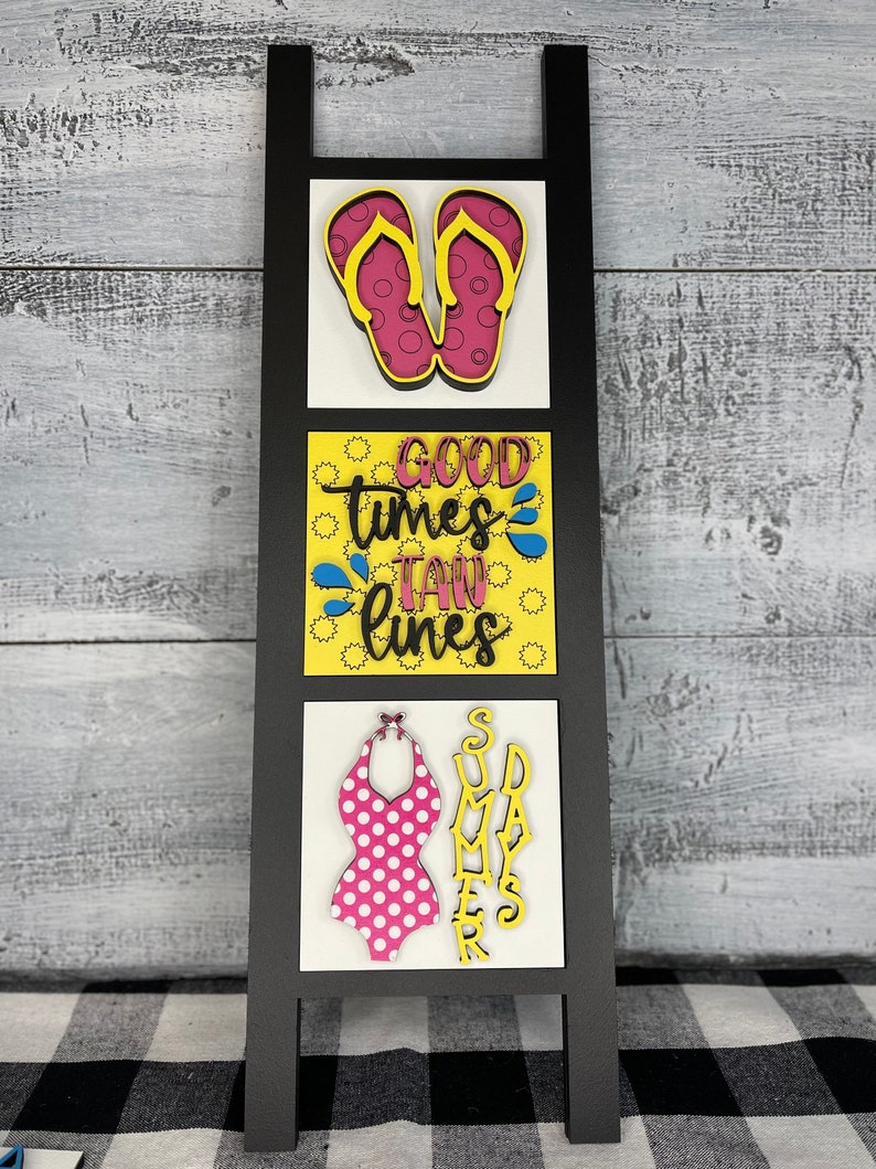 Summer Leaning Ladder Inserts Summer Decorations Summer | Etsy