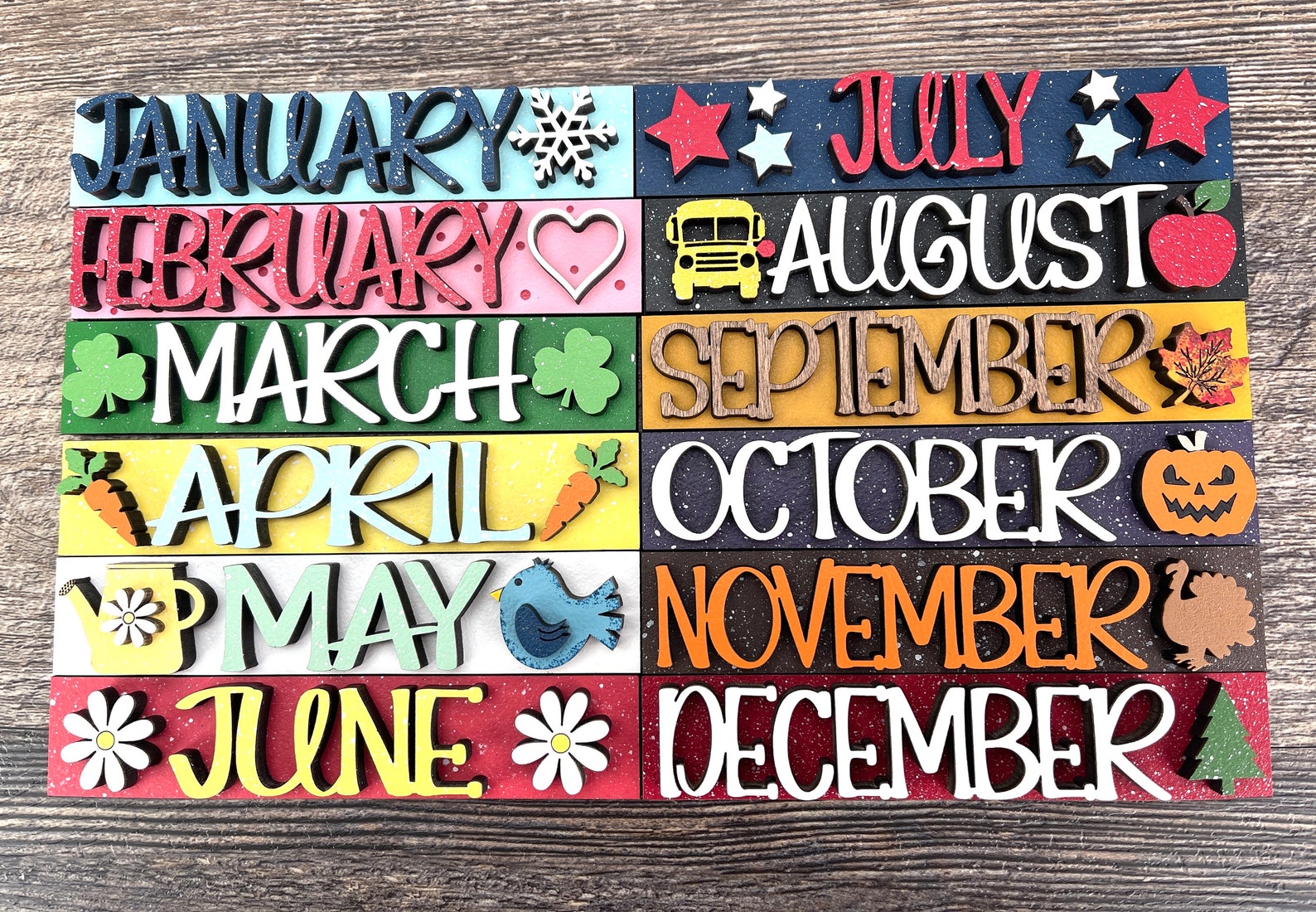 Interchangeable Seasonal Mini Standing Sign Set, Calendar, Classroom ...