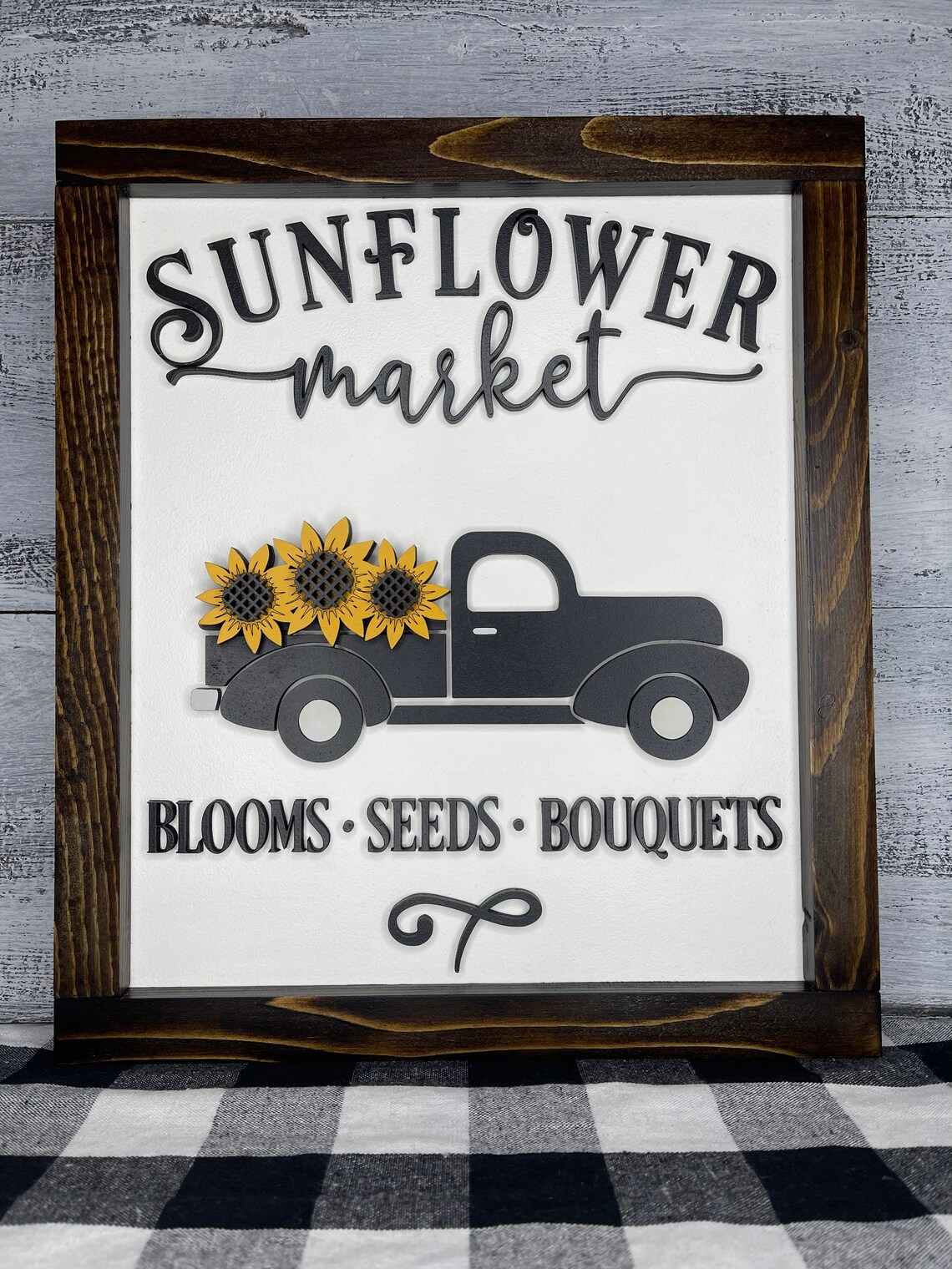 Sunflower Sign, Truck Sign, Sunflower Decor, 3D Sign, Fall Sign, Autumn ...