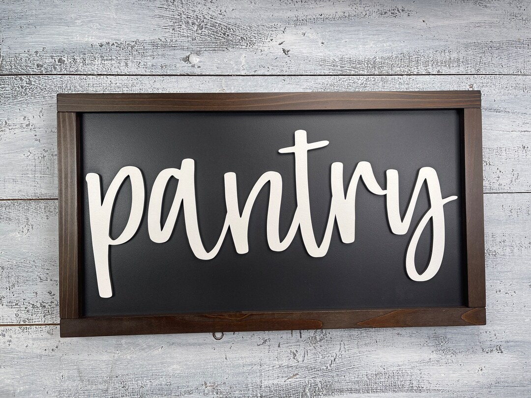 Kitchen Pantry Sign, Rustic Farmhouse Decor, 3D Raised Laser Letter ...