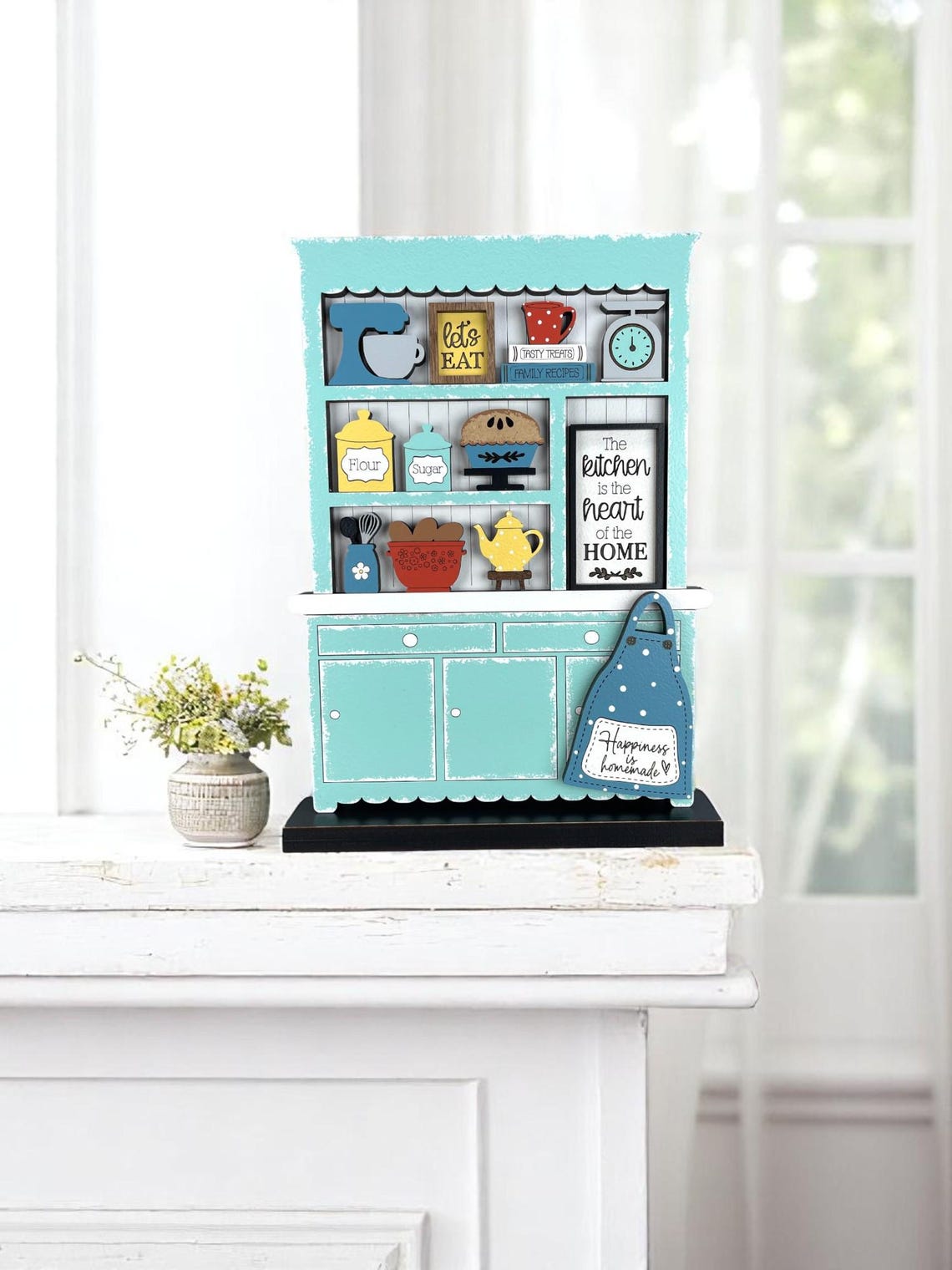 Mini Kitchen Hutch, Kitchen Shelf Sitters, Kitchen Tiered Tray, Kitchen ...
