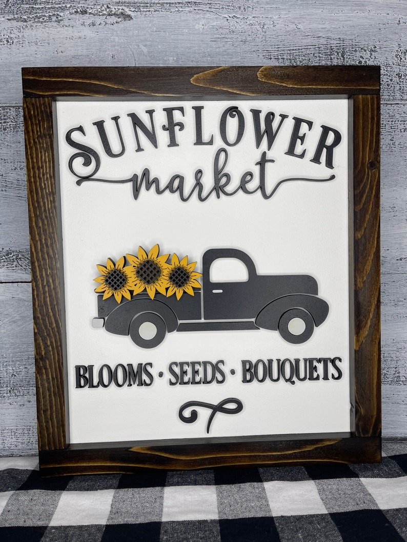 Sunflower Sign Truck Sign Sunflower Decor 3D Sign Fall - Etsy