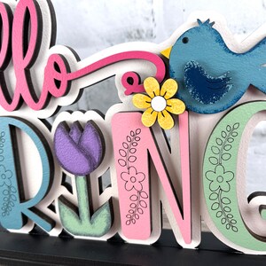 Hello Spring Word Block, Spring Decoration, Mantel Decoration, Spring ...