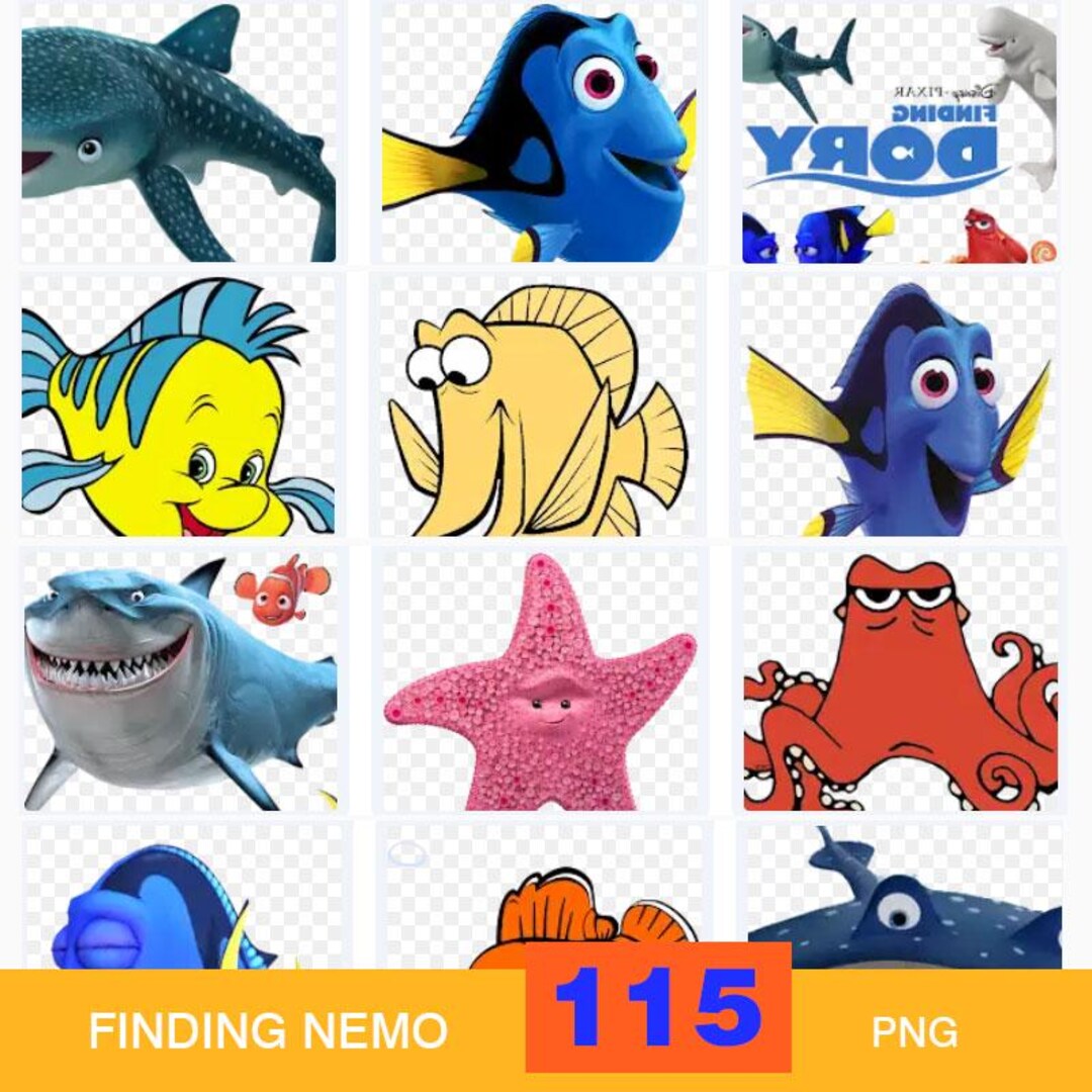 115 Finding Nemo PNG Free Cutout Pictures Anime Characters Hand-painted ...