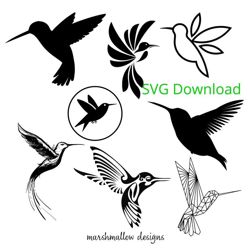 Hummingbird SVG Digital Download - Etsy