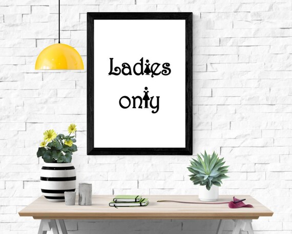 Ladies Only Printable Wall Art Home Decor Wall Art Prints | Etsy