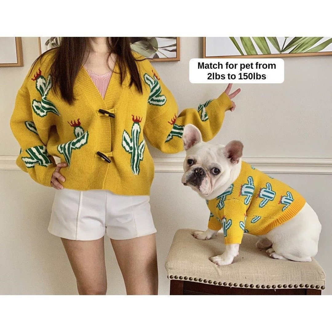 Matching Pet Owner Set for Pets Cat Dog Parent Cactus Print Sweatshirt ...