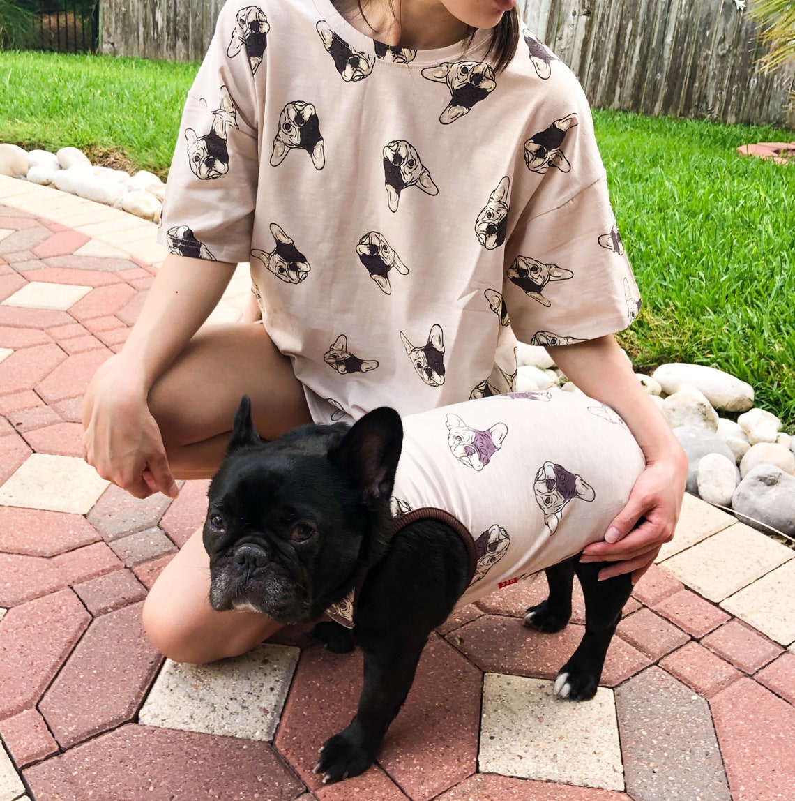 Matching Pet Owner Set Pets Cat Dog Parent, Lightweight Frenchie Print ...