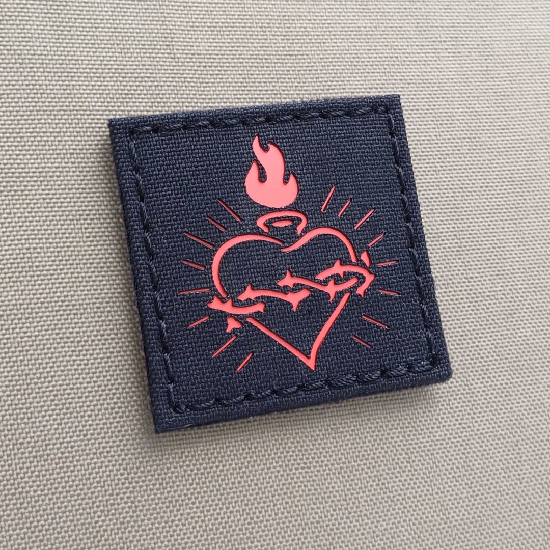 Sacred Heart Jesus Christian 2"x2" Laser Cut Patch - Etsy