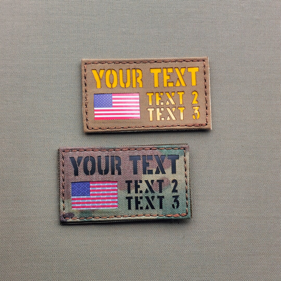 Custom Mini ID Panel 2″x3.5″ Your Texts With Full Color Flag Lasercut ...