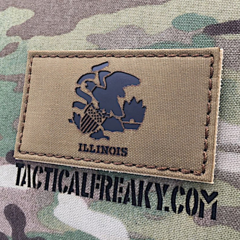 Illinois Flag IL 2"×3.5" Laser Cut Patch - Etsy