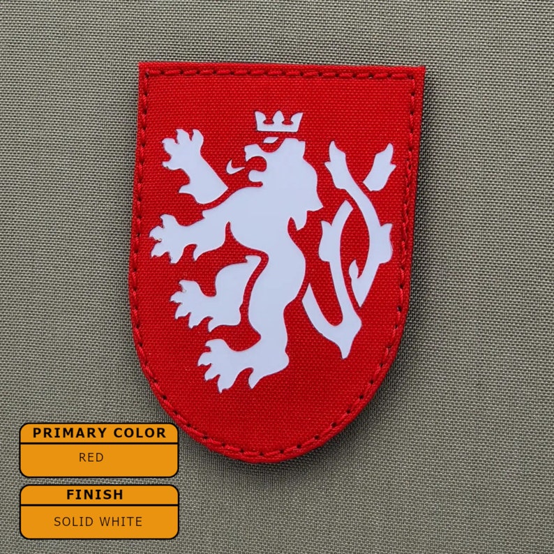 Shield Coat of Arms Lion Czech Bohemia 3"x2.25" Lasercut Patch - Etsy