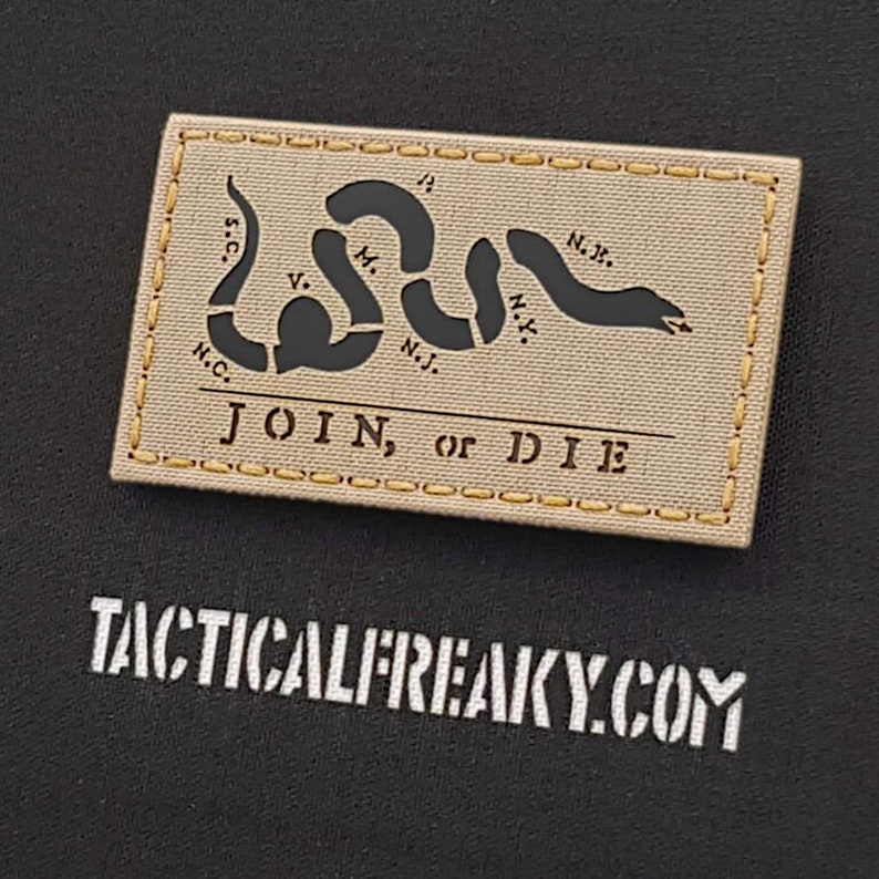 Join or Die Snake Patch, American Revolution Laser Cut Patch (2x3.5 ...