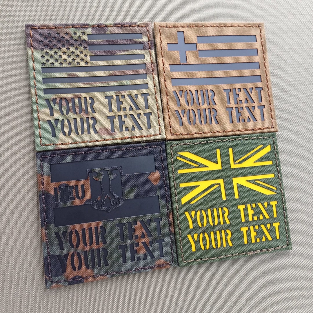 Custom ID Panel W/ Flag and Texts 3"x3" Lasercut Patch - Etsy
