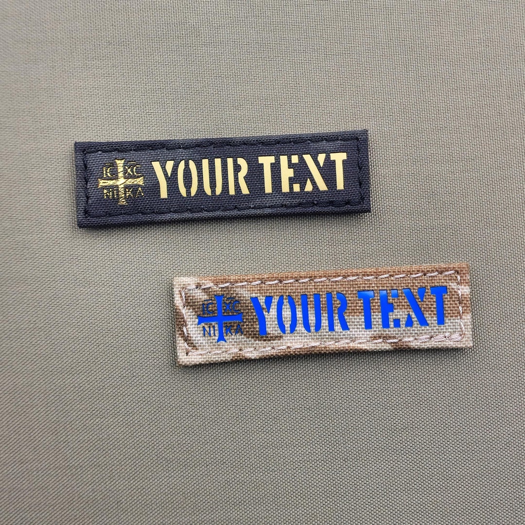 Custom Name Tape 1″x3.5″ Your Text With ICXC NIKA Cross Orthodox Velcro Patch - Etsy