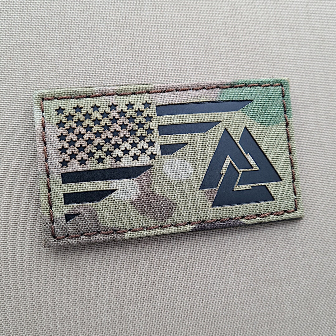 Valknut Norse American Flag Viking Heathen Symbol 2"x3.5" Patch - Etsy