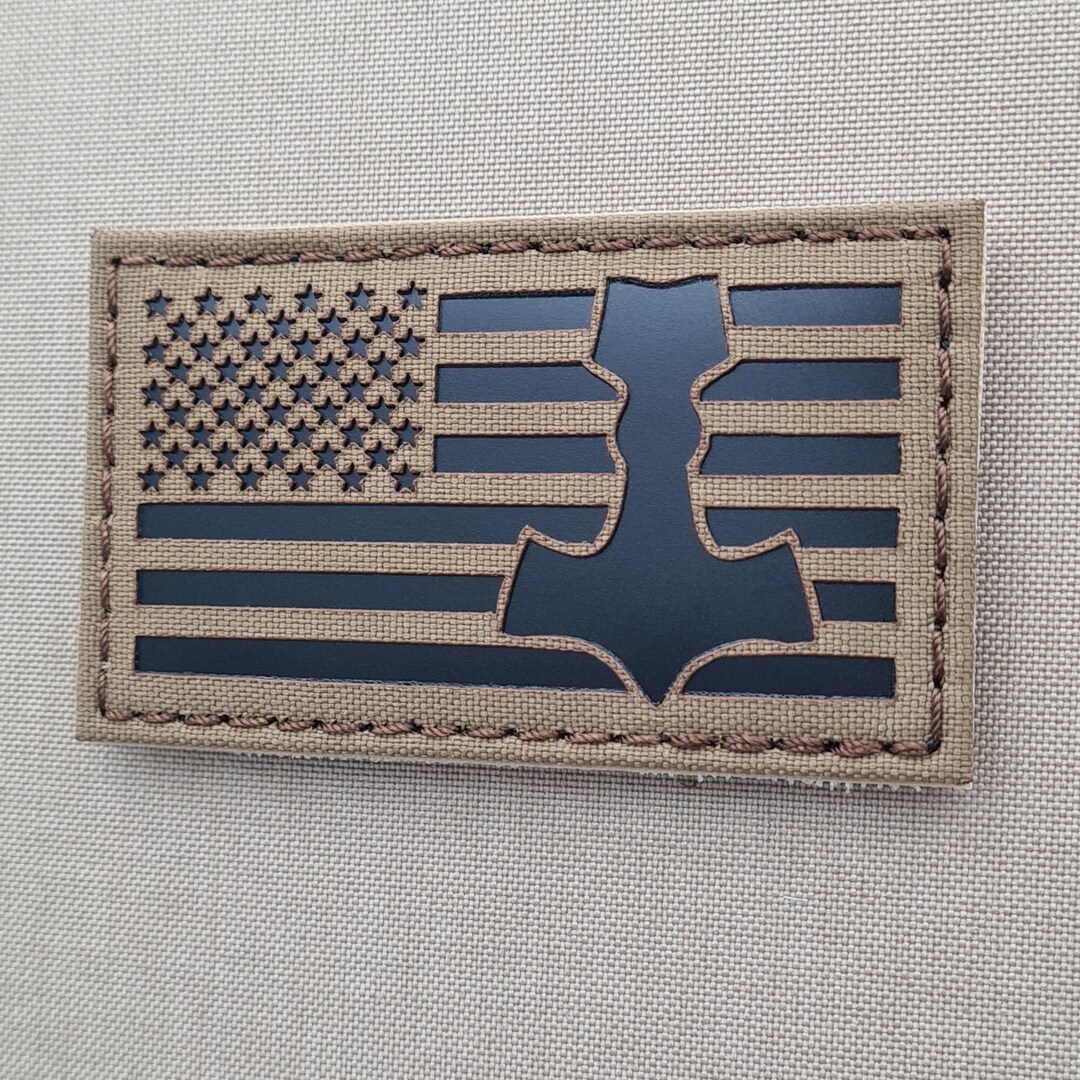 Mjolnir Thor Hammer American Flag Norse Viking 2"x3.5" Patch - Etsy