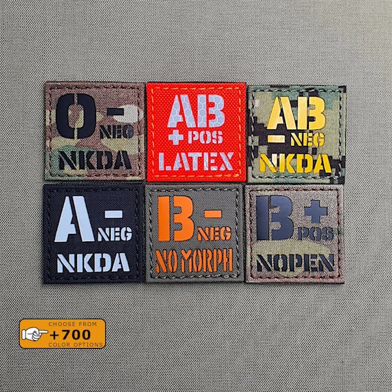 Blood Type 2x2 Allergies Lasercut Patch | Etsy