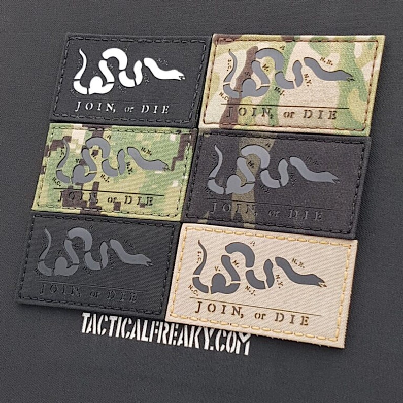 Join or Die Snake Patch, American Revolution Laser Cut Patch (2x3.5 ...