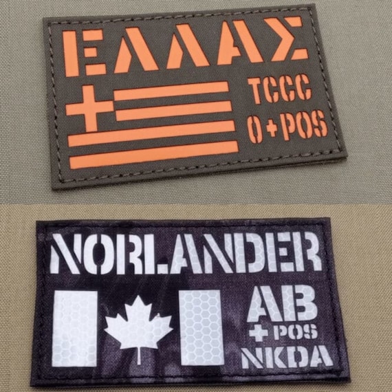 Jumbo Custom Patch 35 with three Text Lines and Flag Lasercut | Etsy