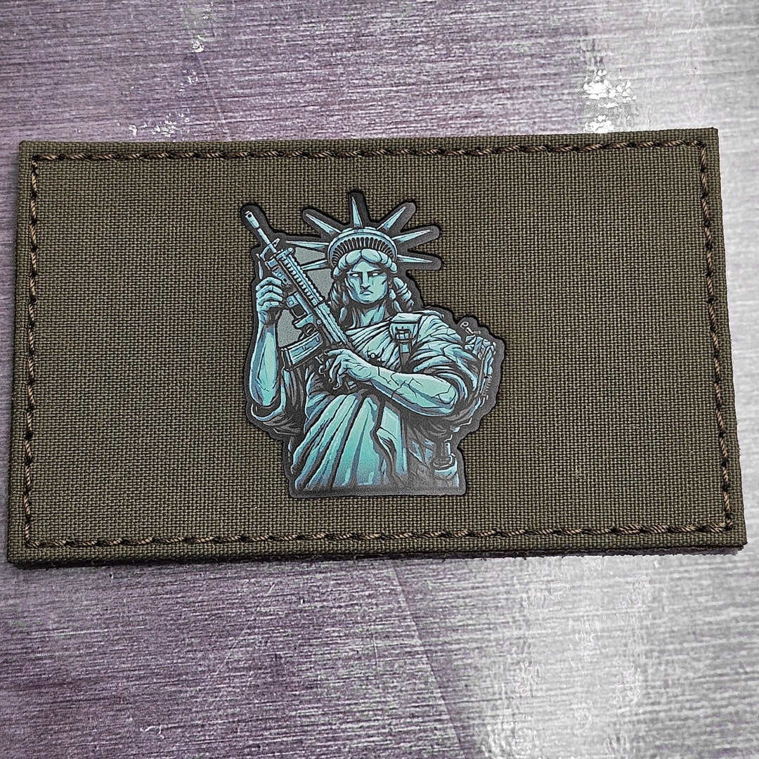 Armed for Freedom Statue of Liberty at Arms Lasercut Vinyl 3"x5" Patch ...