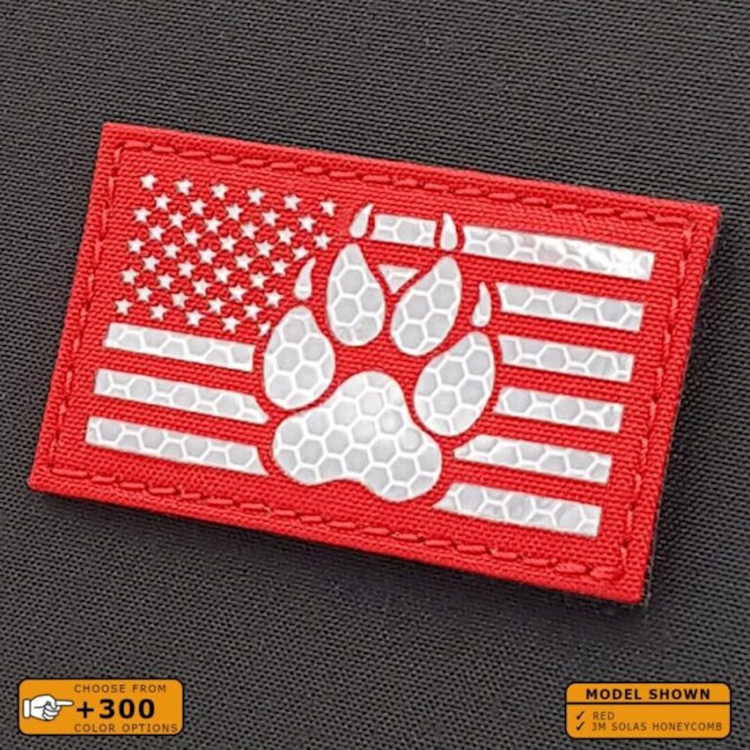 USA America Flag K9 2"x3.5" Handler Dog Paw Lasercut Patch - Etsy