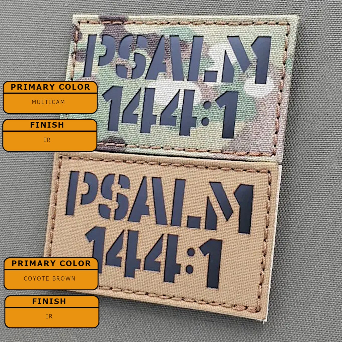 Psalm 144:1 Patch 2"×3.5" Blessed Be the LORD My Strength Christian ...