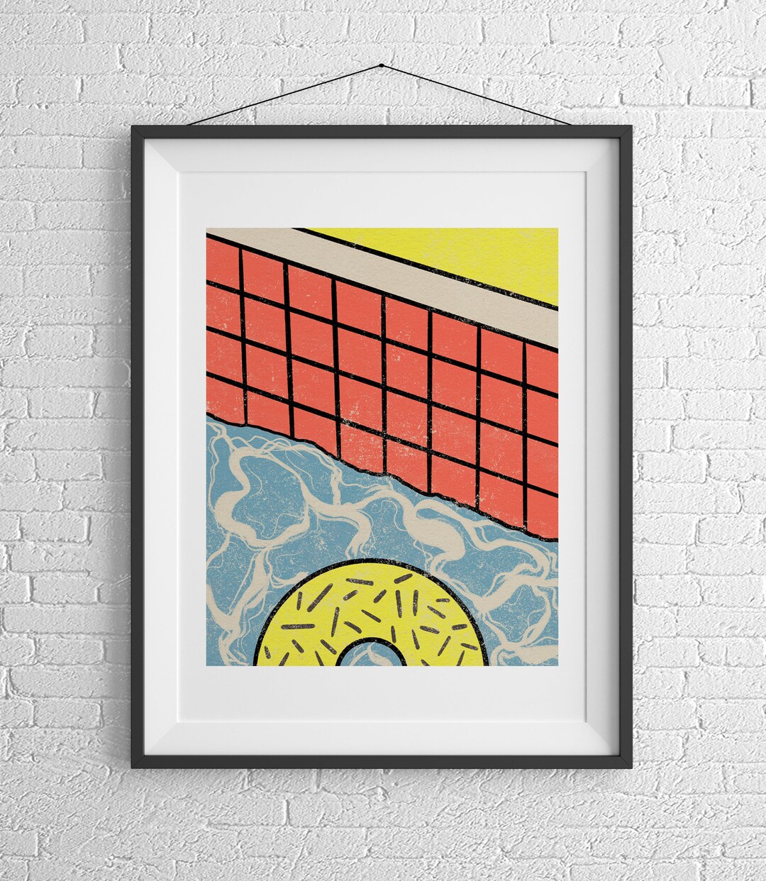 Pool Floatie Print, Happy Summer Art, Wall Home Decor, Colourful Poster ...