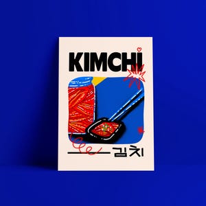 Kimchi Art Print: Retro Korean Food Poster - Etsy