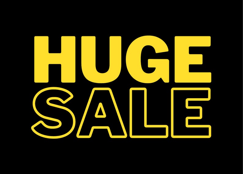 Printable Huge Sale Sign, Yellow and Black Colour Sale Sign, for Sale ...