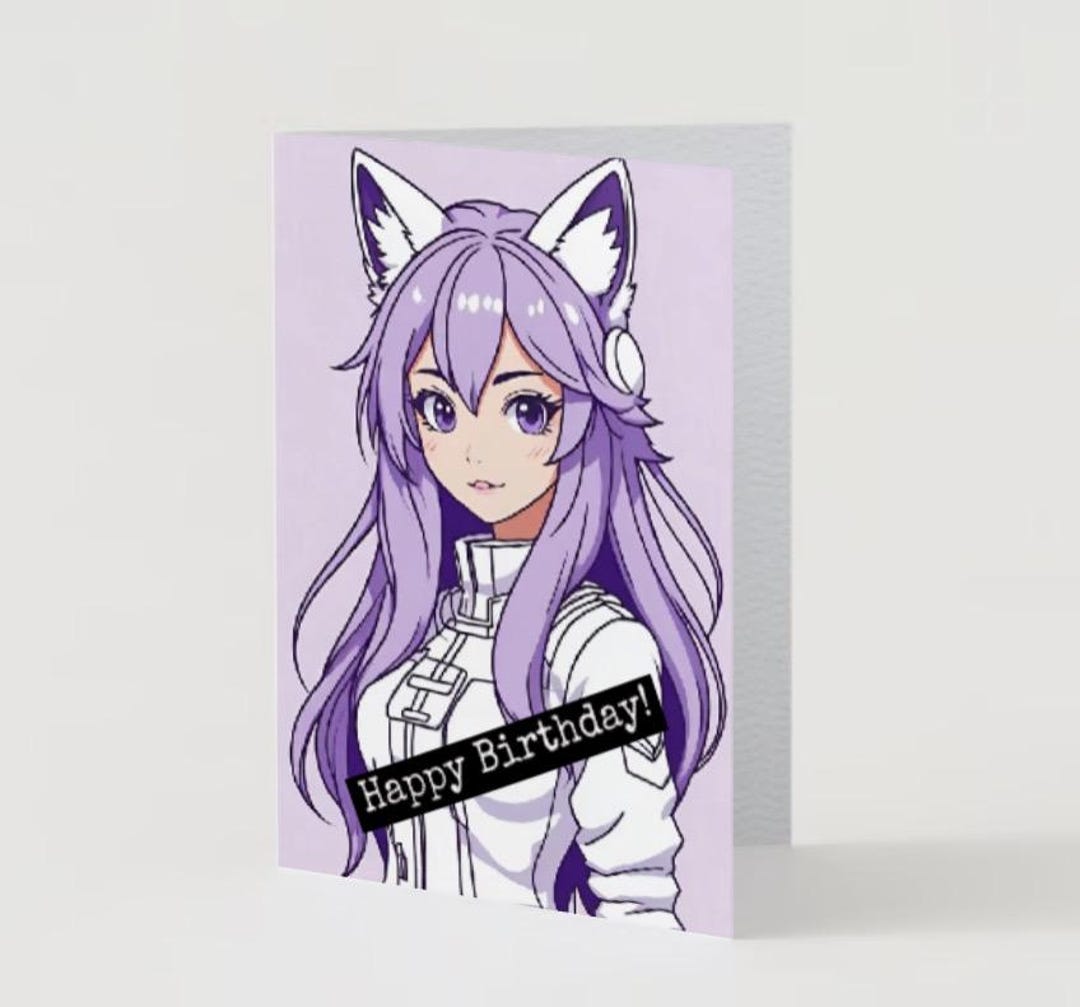 Aphmau Birthday Card, Happy Birthday Anime Girl Card, Digital Download ...
