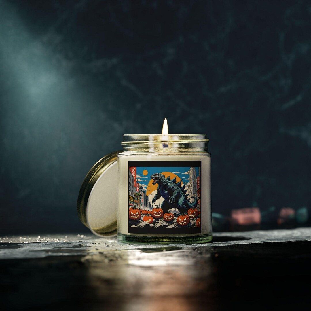 Godzilla Halloween Candle, Vintage Japanese Comic Vanilla Scent ...