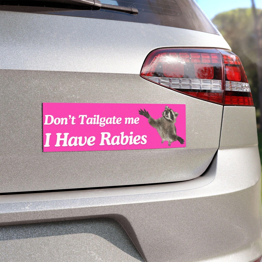 Rabies Raccoon Car Magnet, Funny Animal Bumper Sticker, Sarcastic Car ...