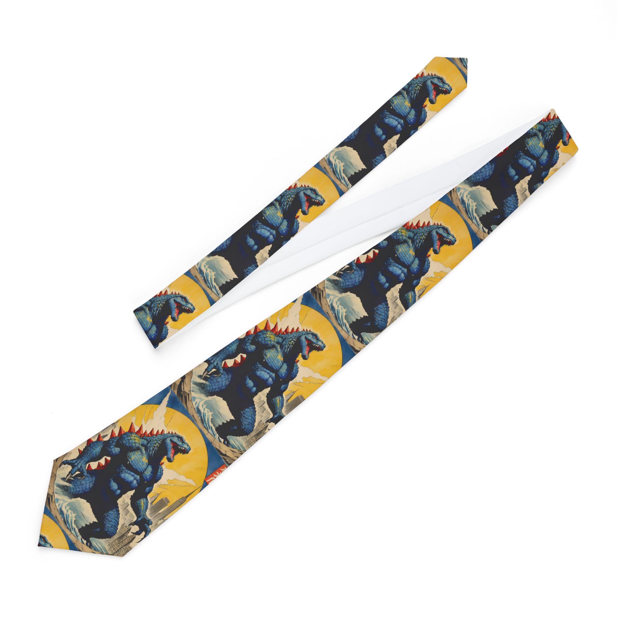 Vintage Godzilla Necktie Godzilla Tie Dad Gift Godzilla Fan Gift ...