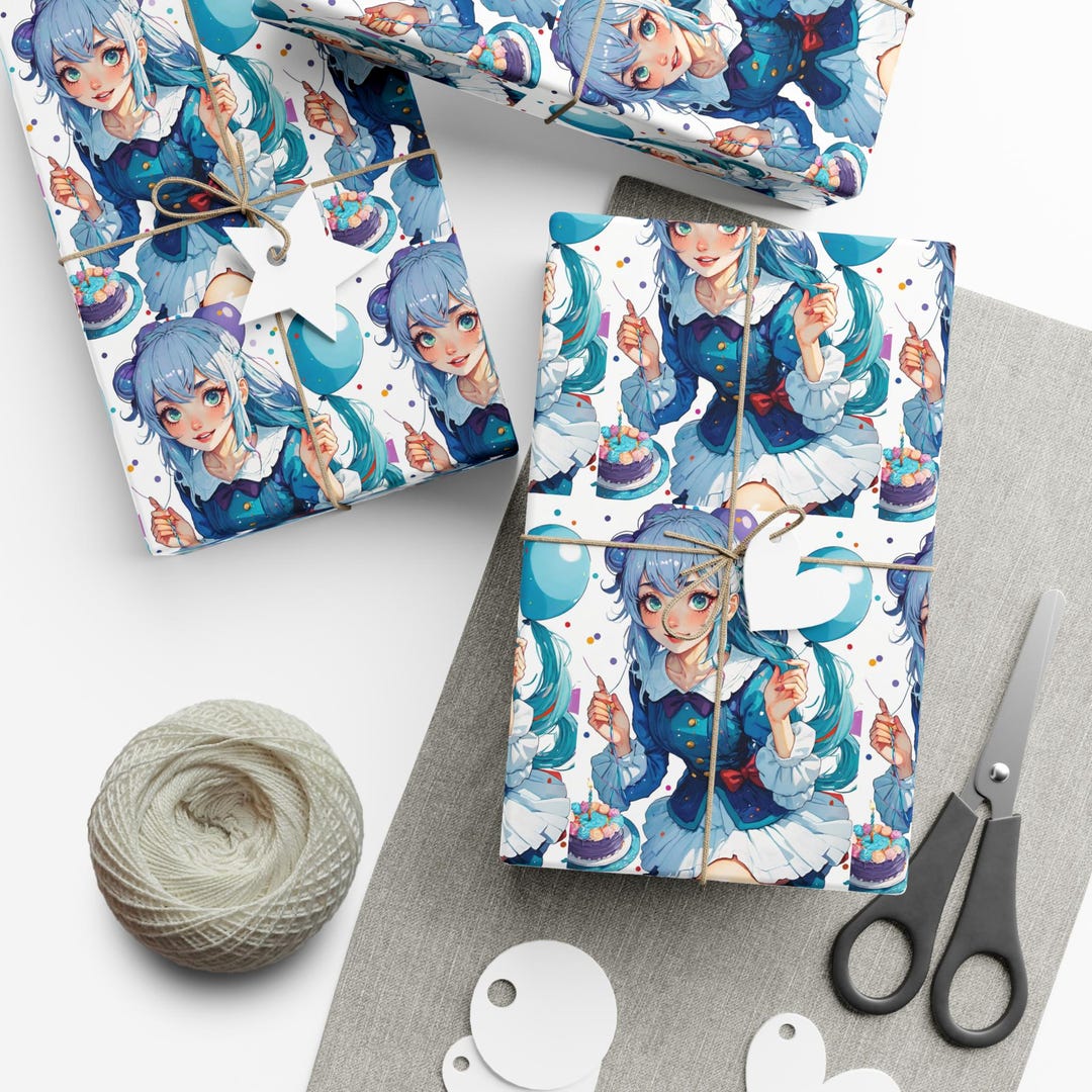 Vtuber Birthday Gift Wrap, Hololive Anime Birthday Wrap, Gawr Gura ...