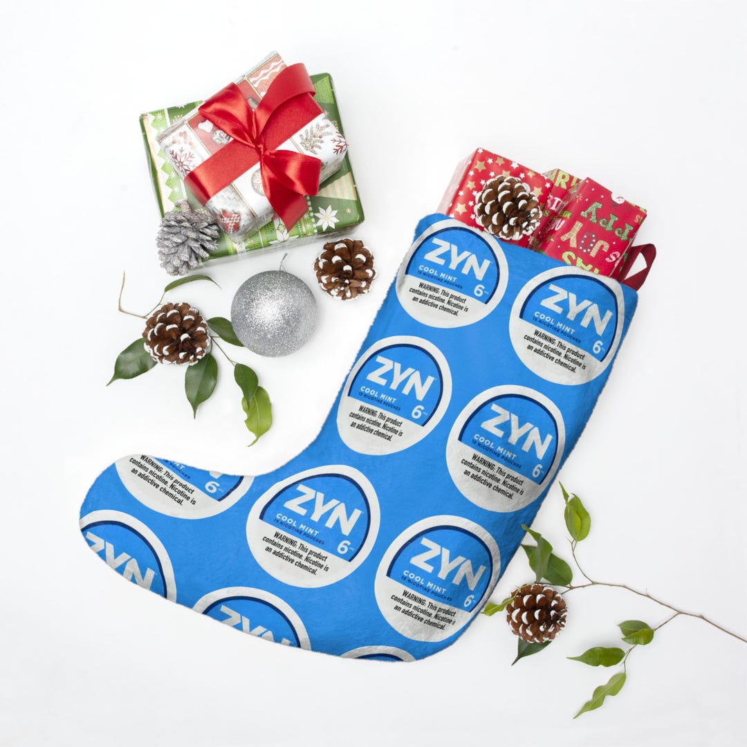 Christmas Stockings, ZYN Cool Mint Stocking, Christmas Gift for Zyn ...