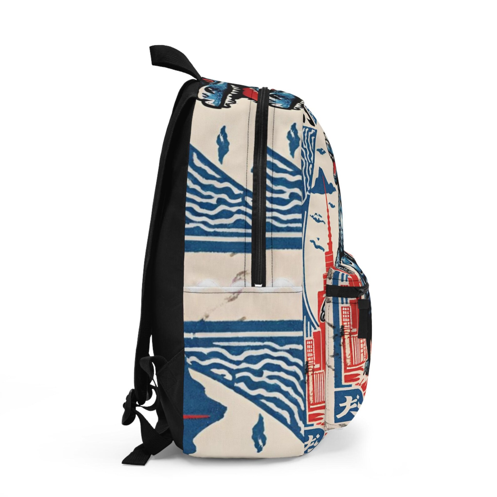 Godzilla Backpack, Japanese Stamp Art, Vintage Travel Bag, Back to ...