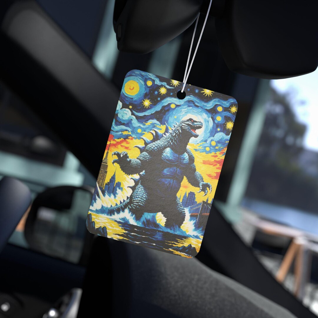 Coolest Godzilla Car Air Freshener Godzilla Van Gogh Art New Car Gift ...