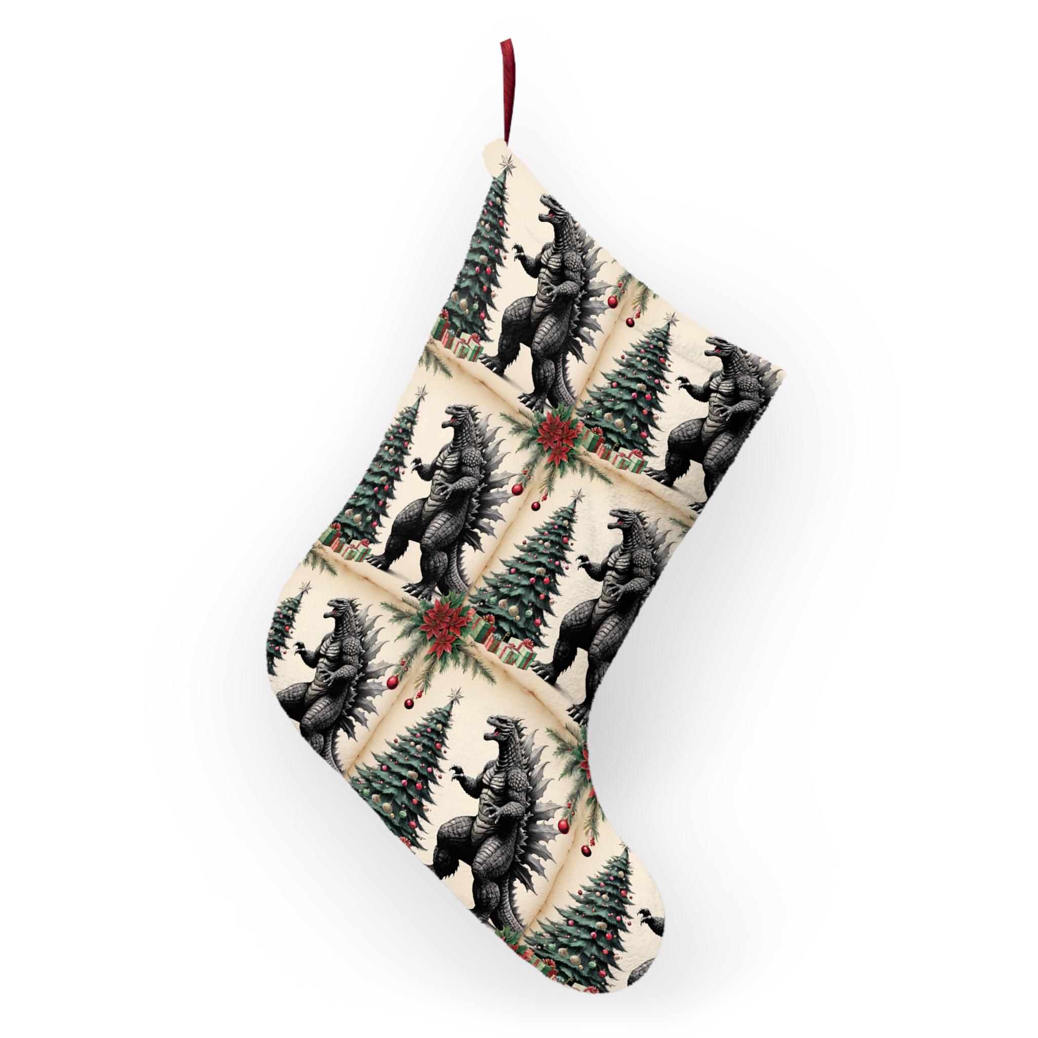 Vintage Christmas Stocking, Godzilla Xmas Stocking, Dad Teen Boy Gift ...