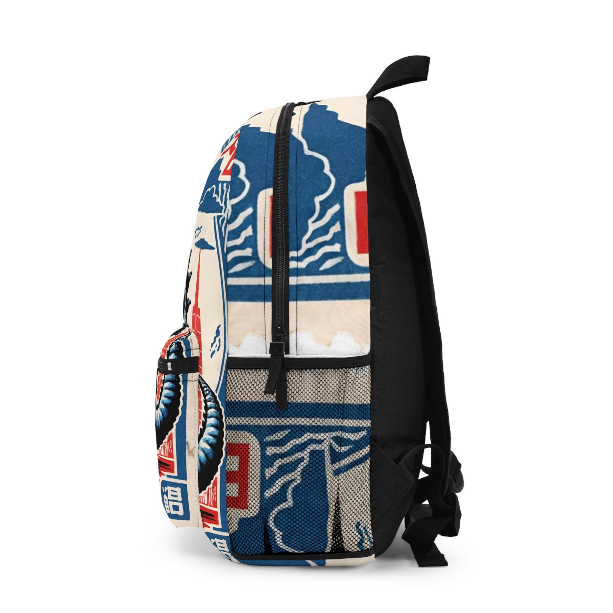 Godzilla Backpack, Japanese Stamp Art, Vintage Travel Bag, Back to ...