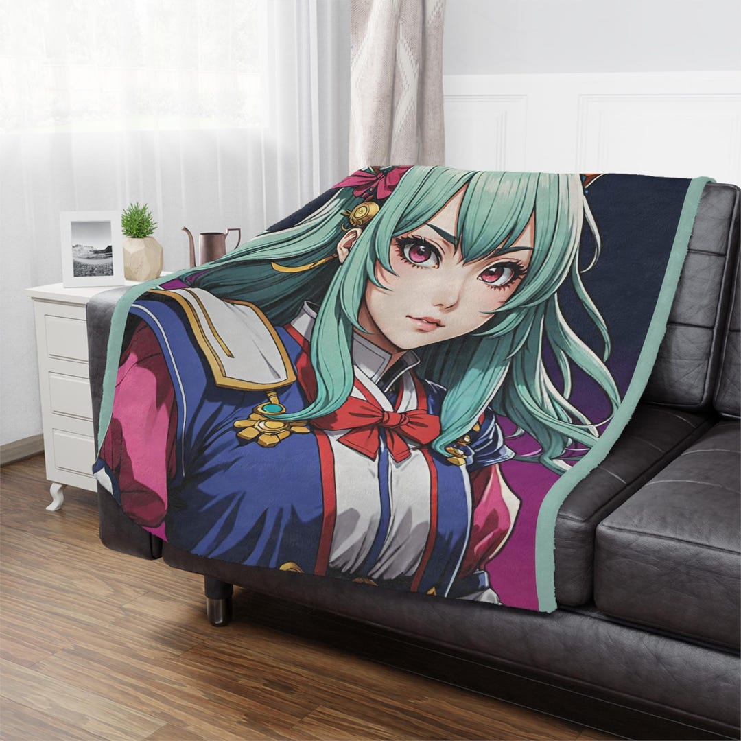 Vtuber Model Microfiber Blanket, Vtuber Design Throw Blanket, Anime ...
