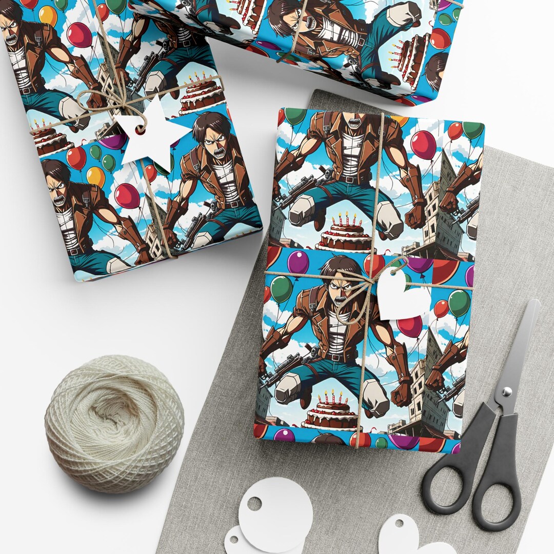 Anime Birthday Wrapping Paper, Manga Gifts, Anime Birthday Gift Wrap ...