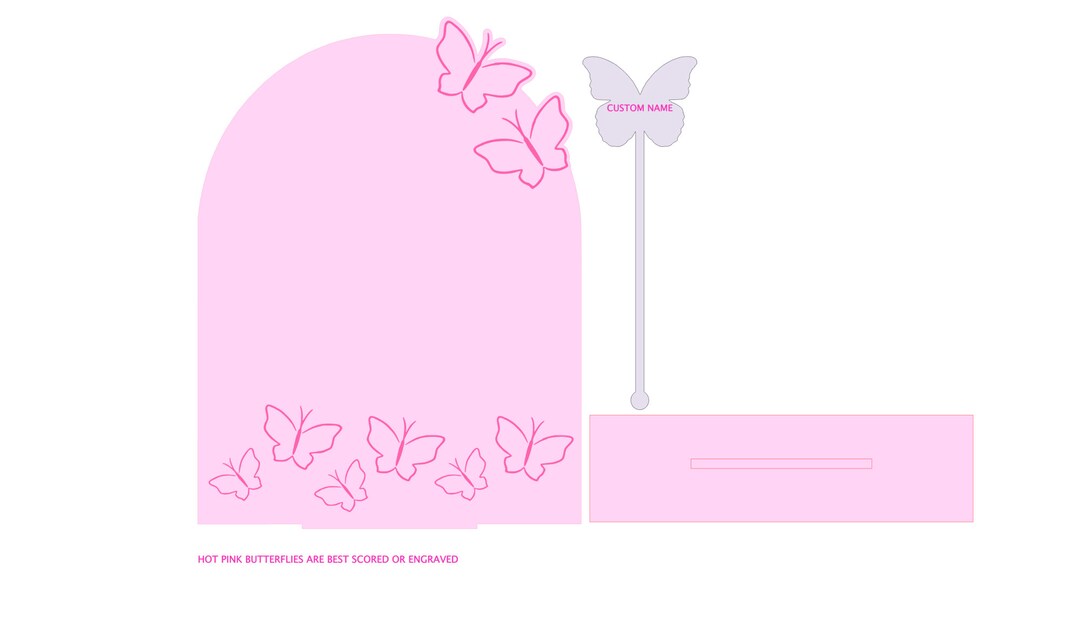Butterfly Menu & Stirrer Laser File , SVG File, Glowforge File, Drink ...