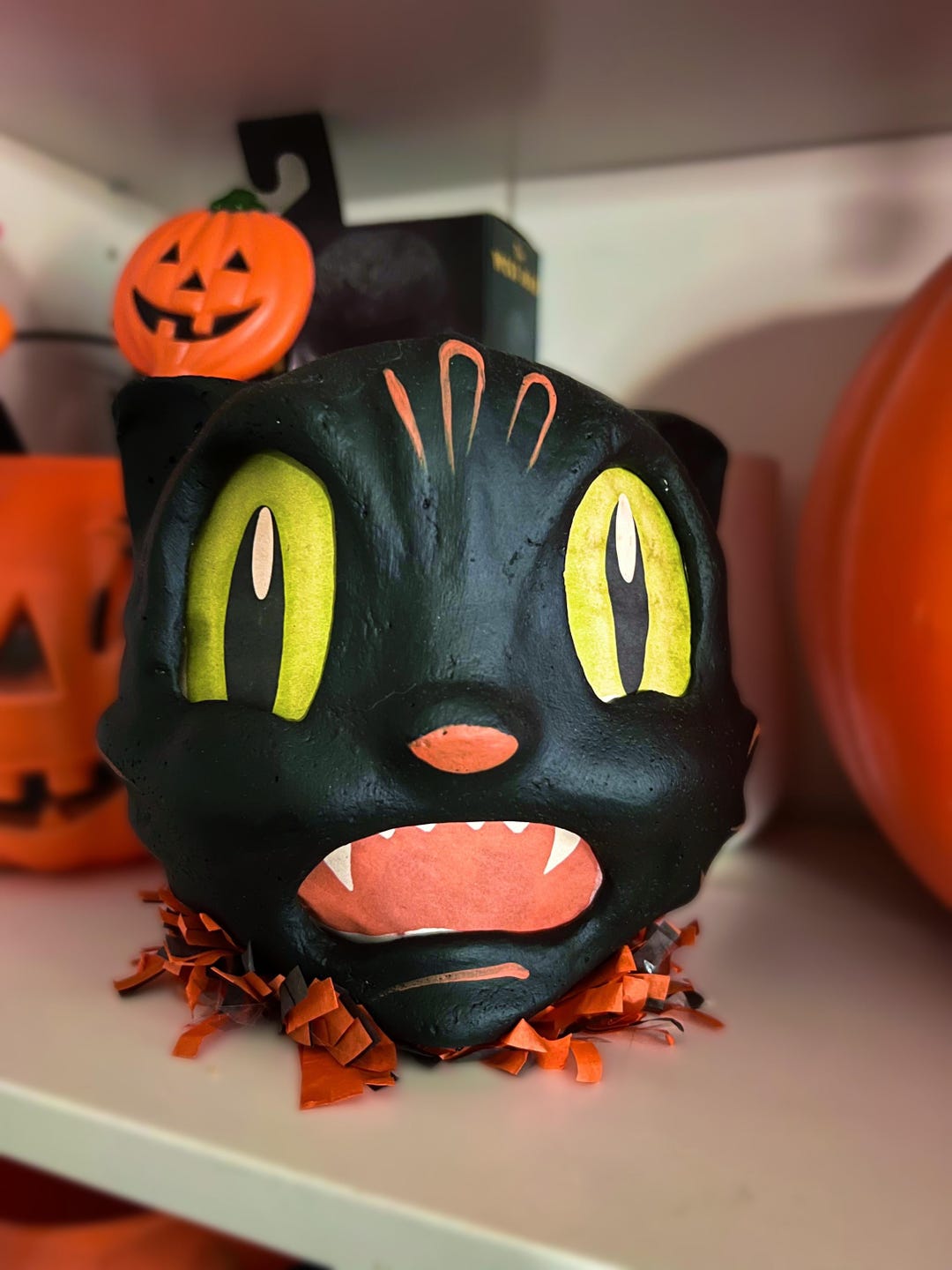 Made to Order Retro Black Cat Halloween Lantern - Etsy