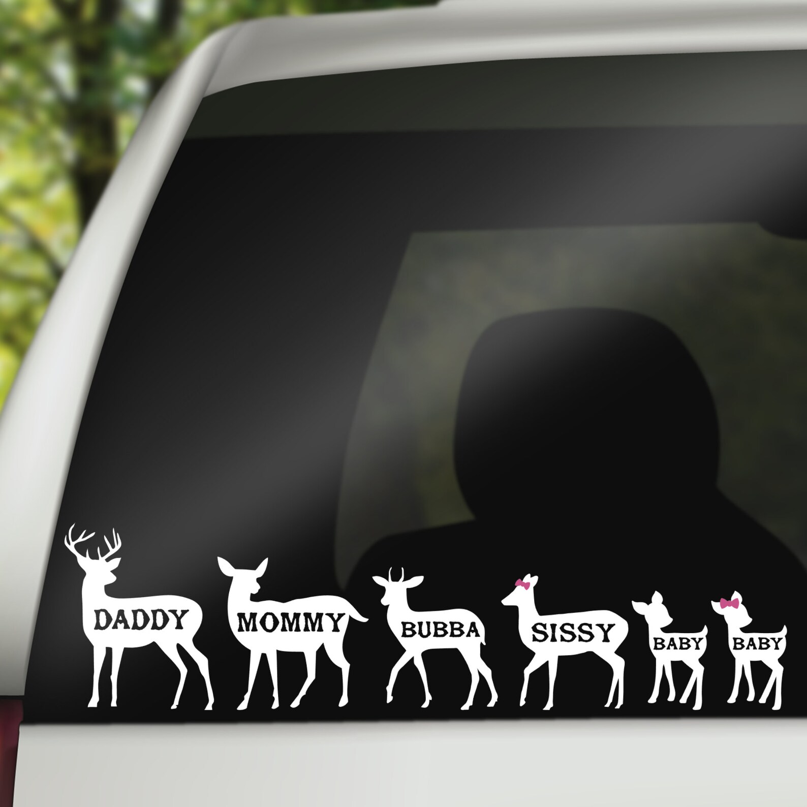 Deer Family Decal Deer Family Silhouette Hunting Sticker | Etsy