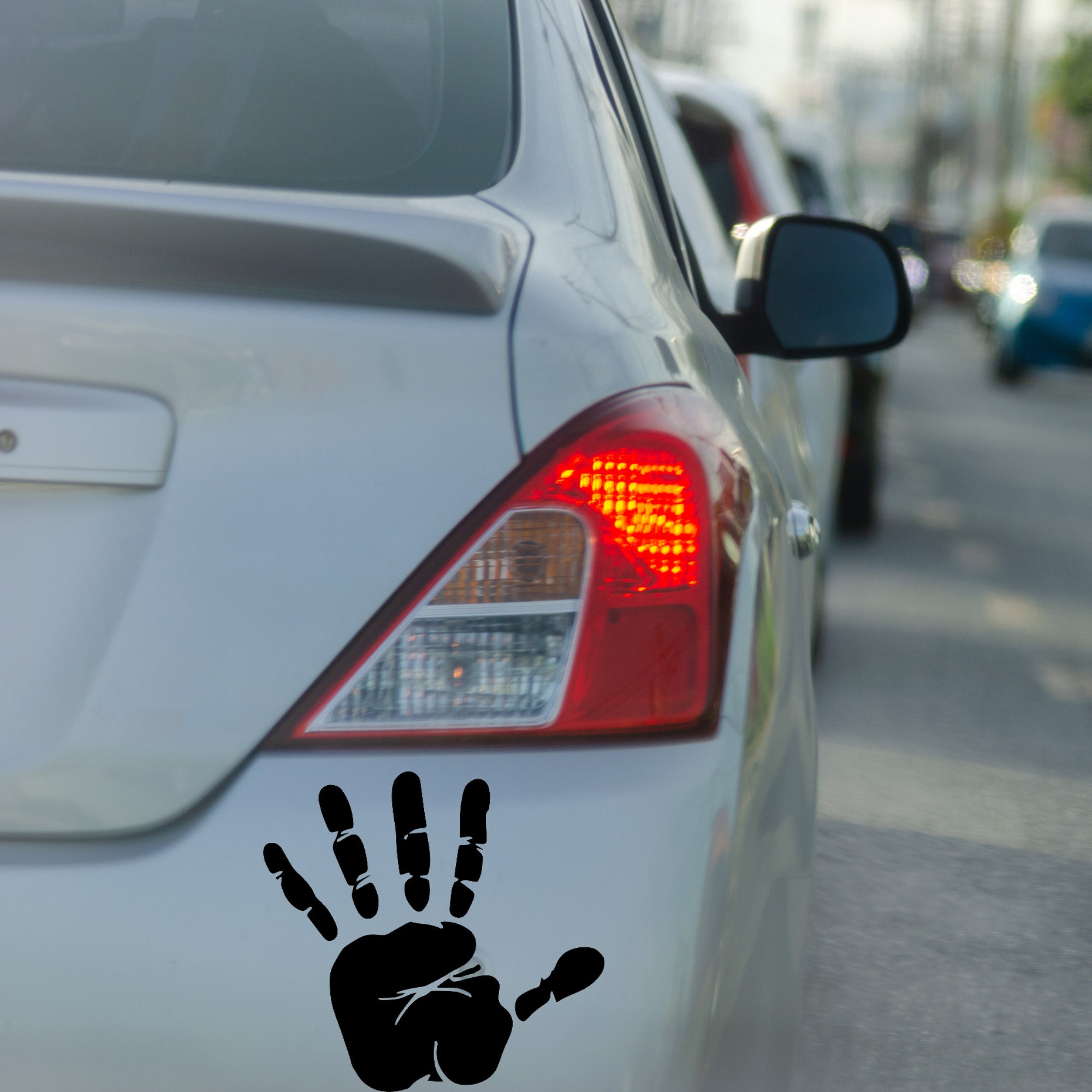 Family Handprint Car Decal, Handprint Sticker, Personalized Family Car ...