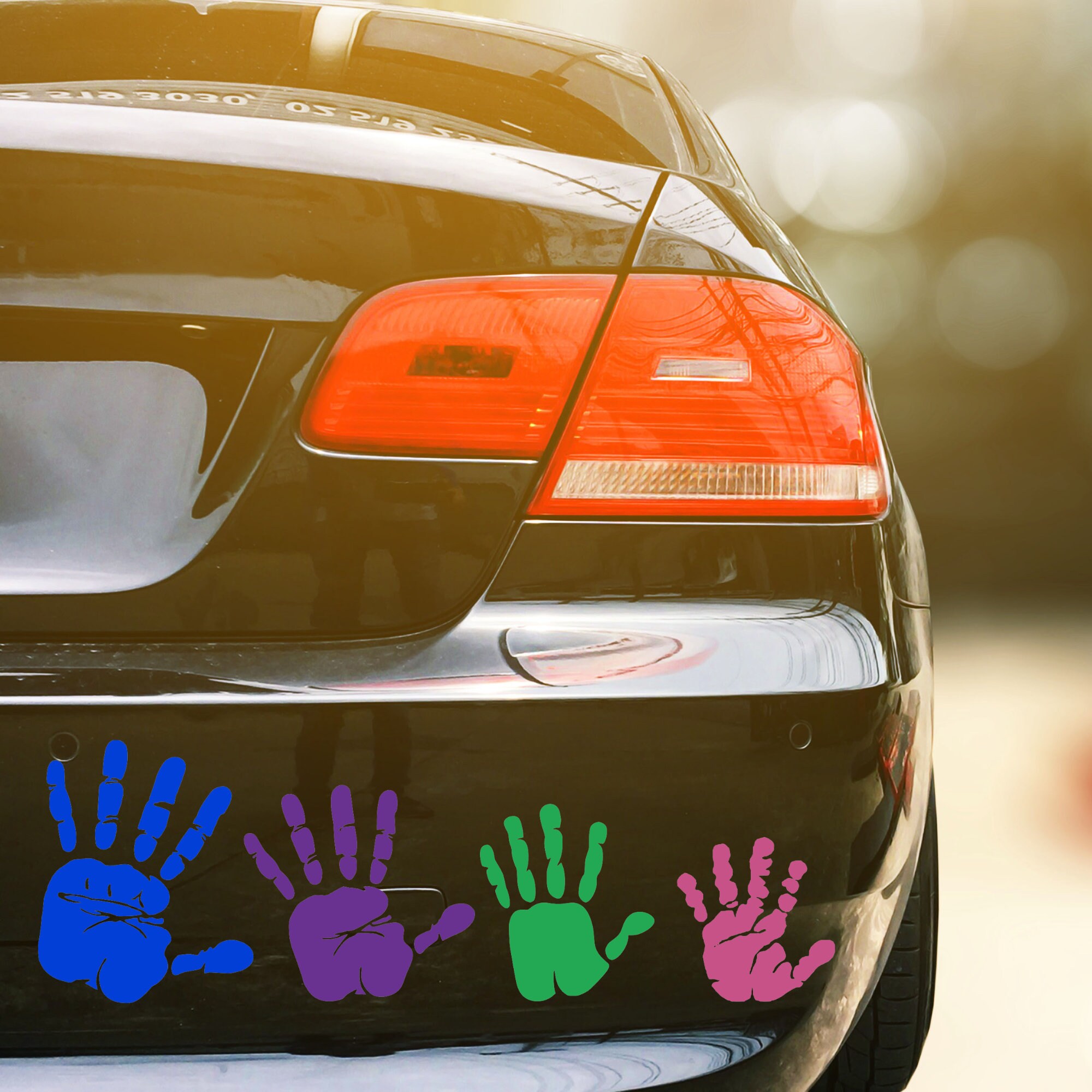 Family Handprint Car Decal, Handprint Sticker, Personalized Family Car ...