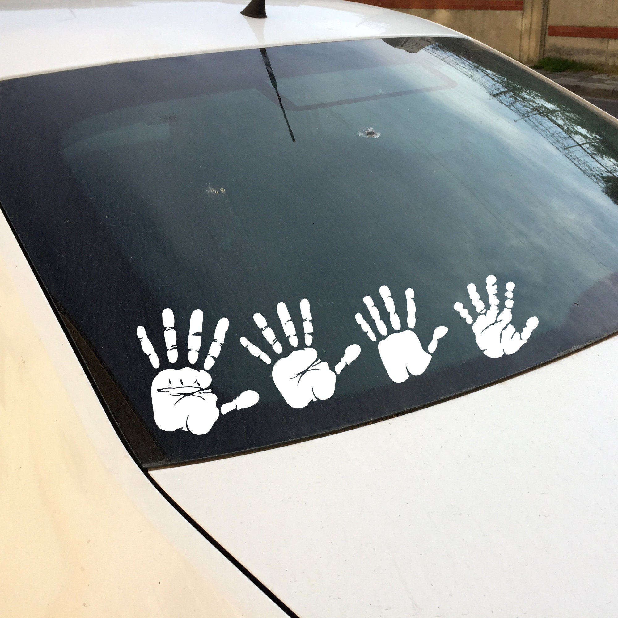 Family Handprint Car Decal, Handprint Sticker, Personalized Family Car ...