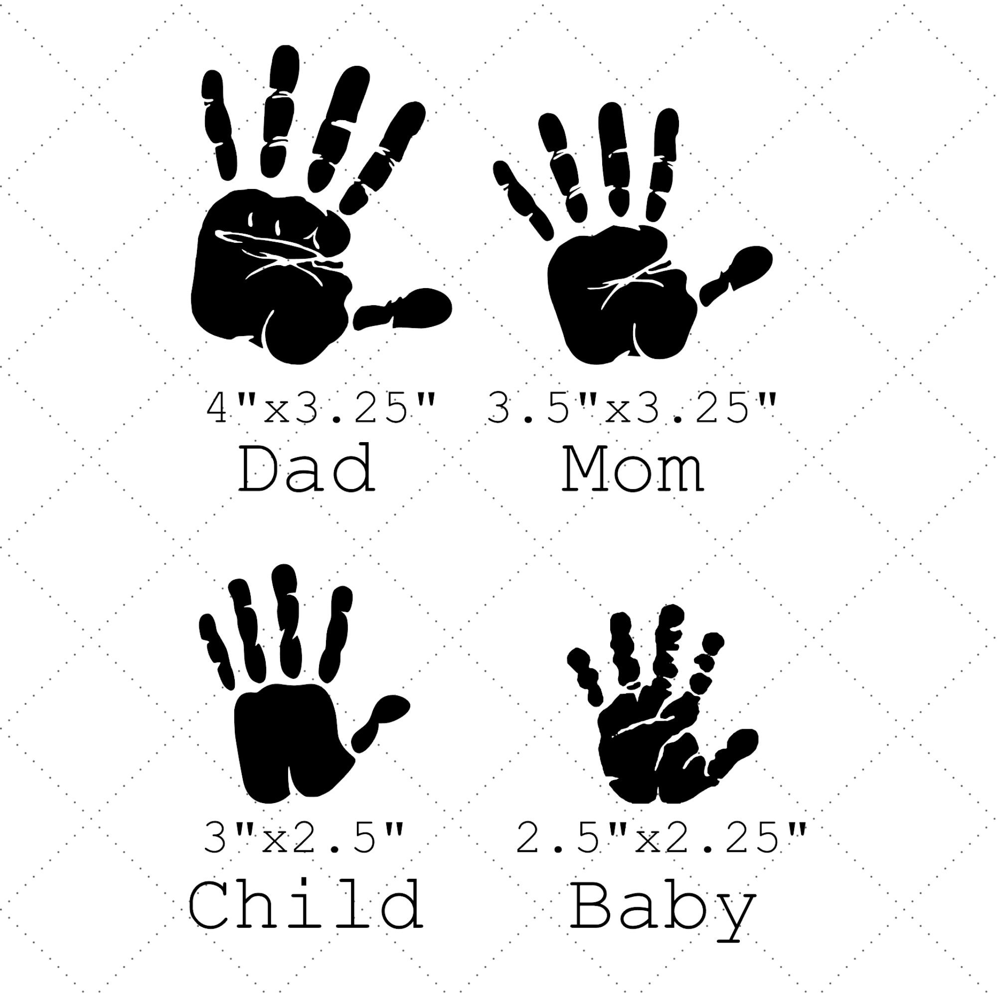 Family Handprint Car Decal, Handprint Sticker, Personalized Family Car ...